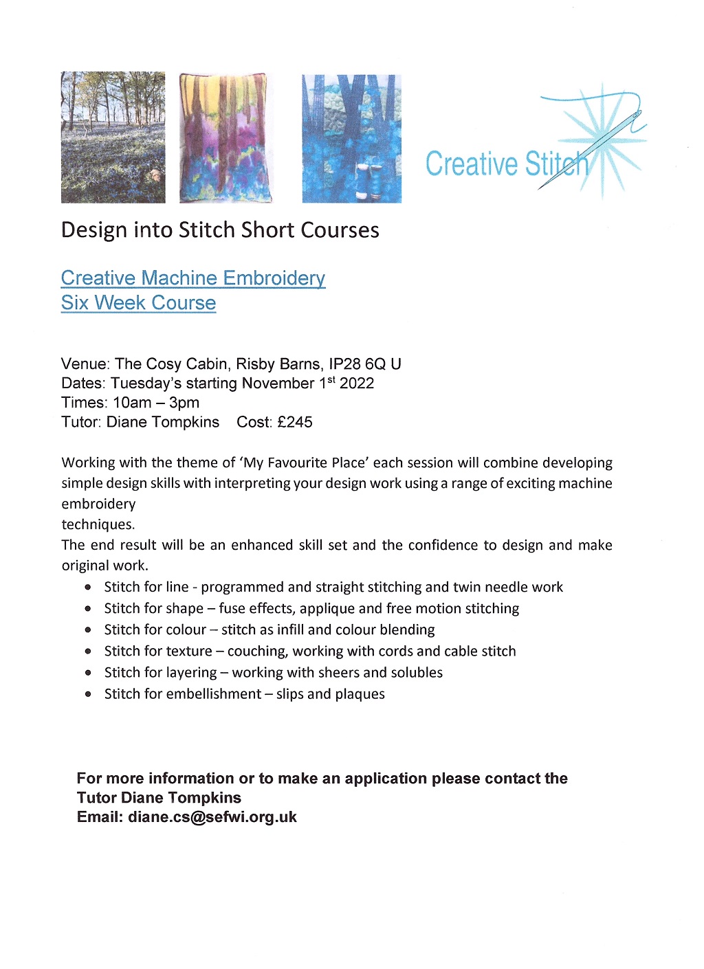 Workshops/Events - The Cosy Cabin